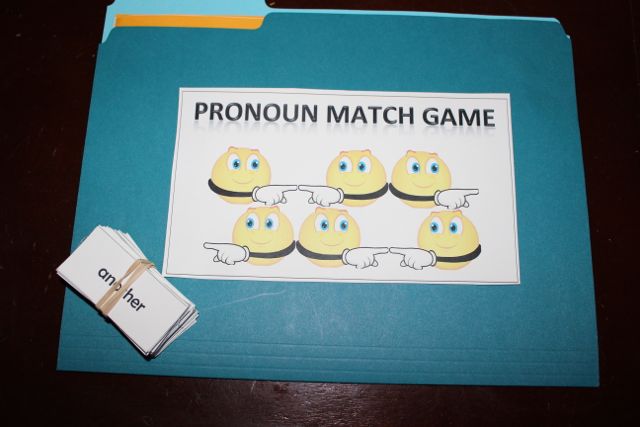 Pronoun Match-Up File Folder Game : Half a Hundred Acre Wood