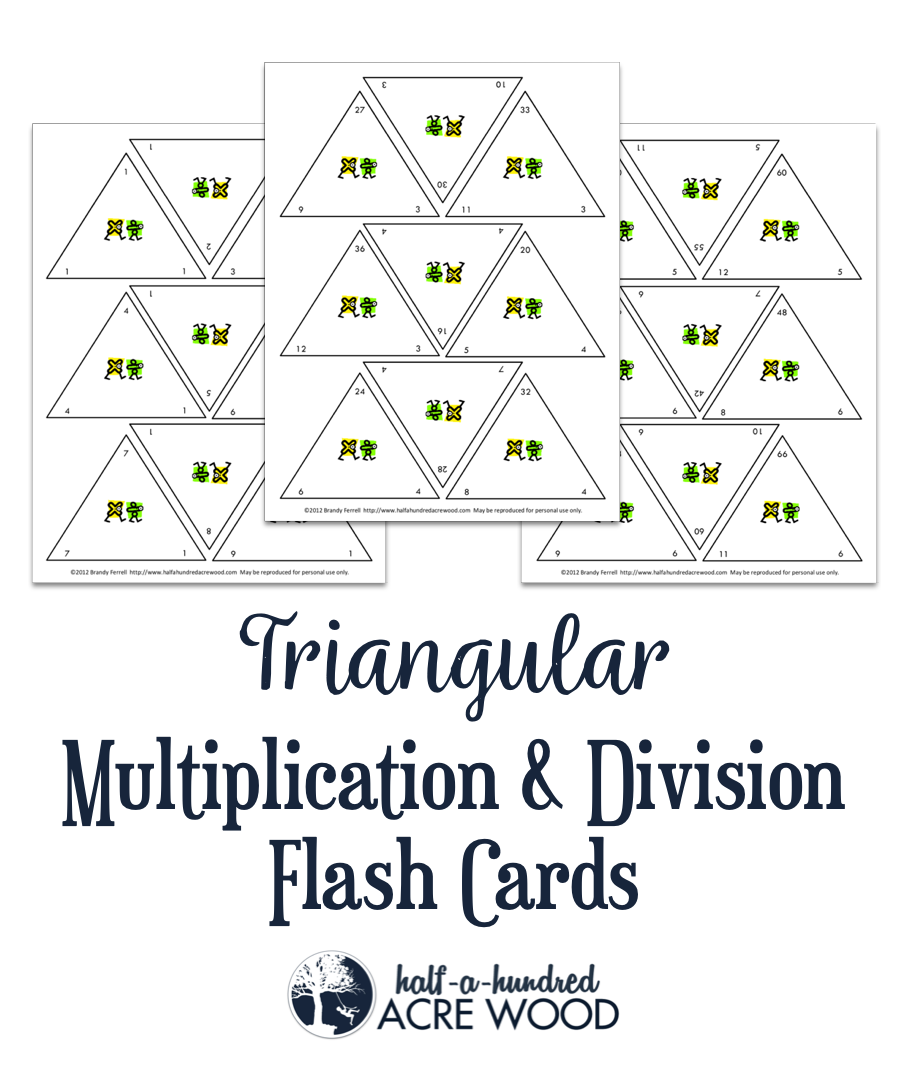 Tri-cornered Multiplication Fact Cards through 15s : Half a Hundred ...