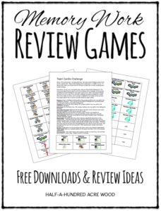 Memory Work Review Games : Half a Hundred Acre Wood