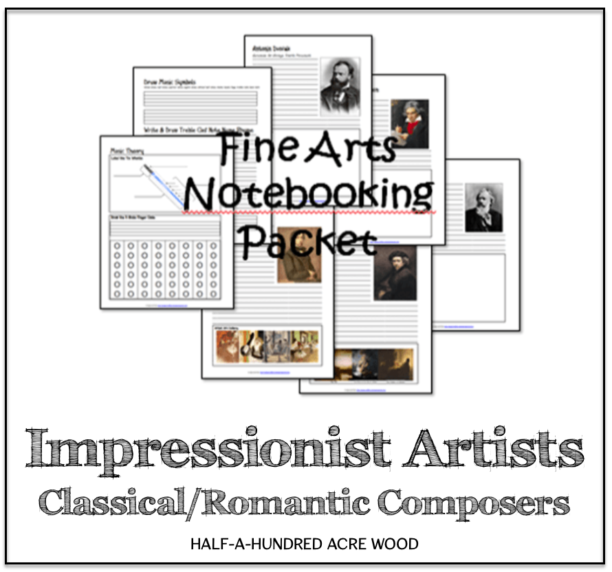 Impressionists & Classical Era Notebooking Packet {Free Printables ...