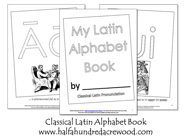 Latin Alphabet Coloring Book and Flashcards {Printables} : Half a ...