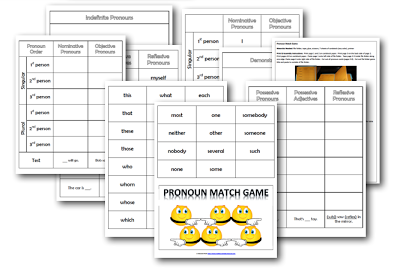 Pronoun Match-Up File Folder Game : Half a Hundred Acre Wood