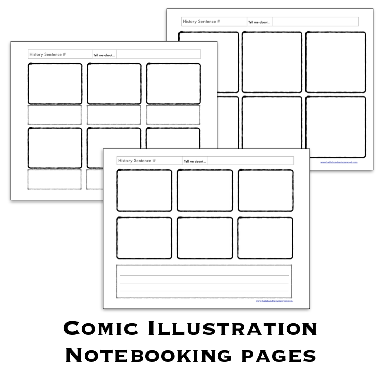 Comic Illustration Pages {Free Notebooking Printables} : Half a Hundred ...