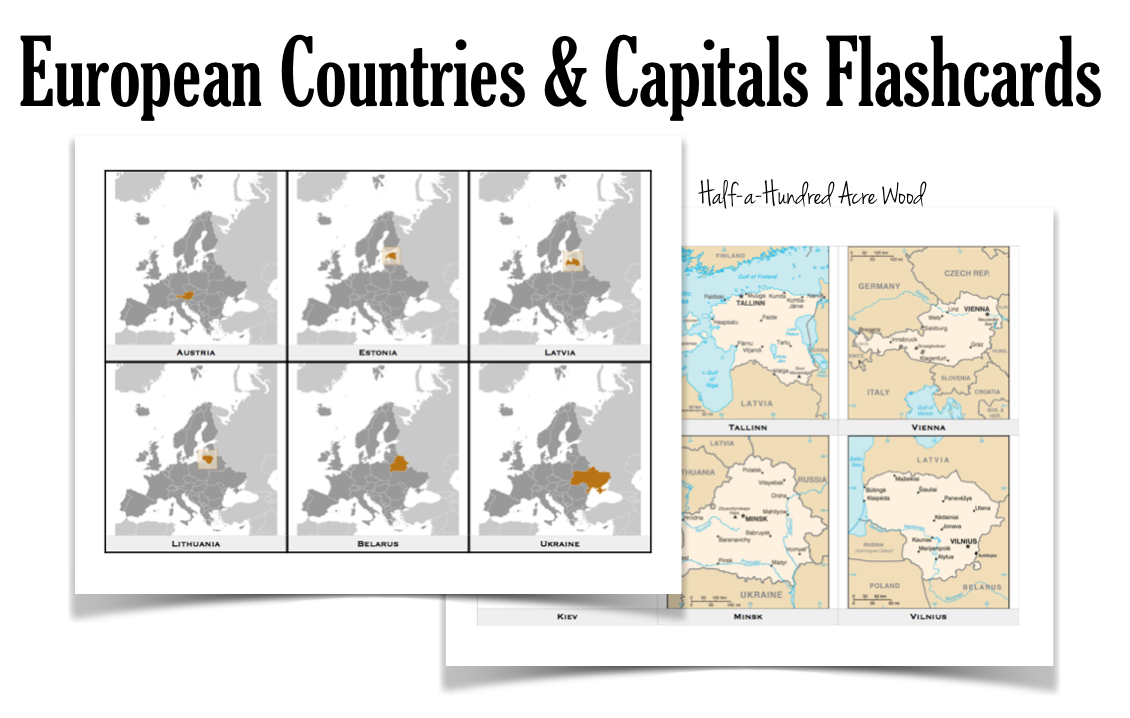 European Countries & Capitals Flashcards : Half a Hundred Acre Wood