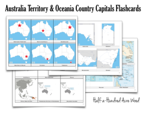 Australia & Oceania Countries Capitals Flashcards : Half a Hundred Acre ...