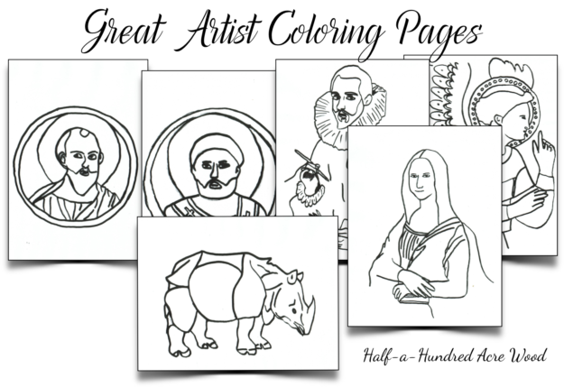 Great Artist Coloring Pages : Half a Hundred Acre Wood