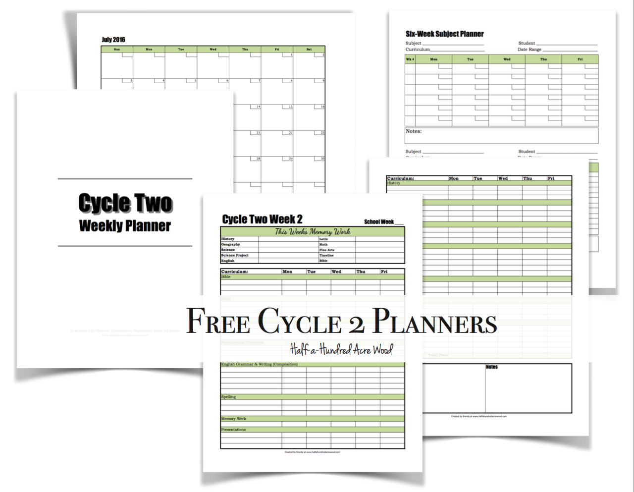 CC Cycle 2 Planners : Half a Hundred Acre Wood