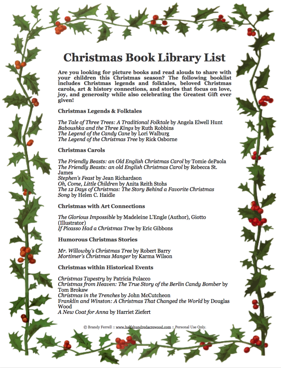 Favorite Christmas Picture Books and Read Alouds : Half a Hundred Acre Wood