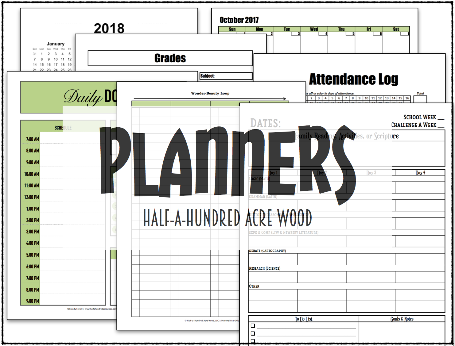 Half-a-Hundred Acre Wood Subscriber Freebies - Half a Hundred Acre Wood