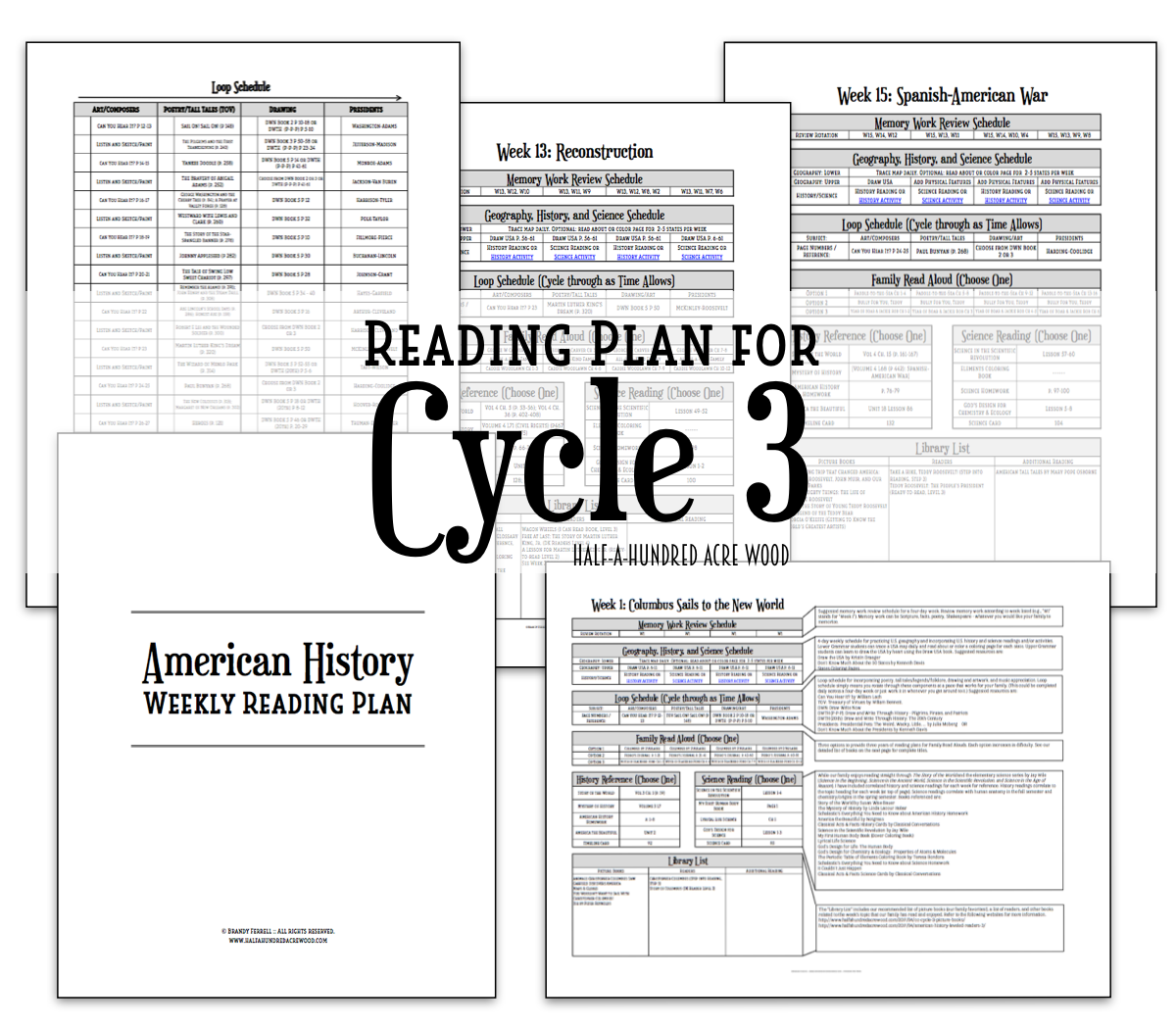 American History CC Cycle 3 Reading Plans Half A Hundred Acre Wood