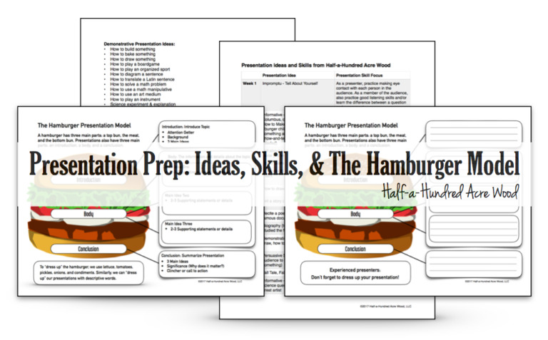 Presentation Prep: Skills, Ideas, and the Hamburger Model : Half a ...