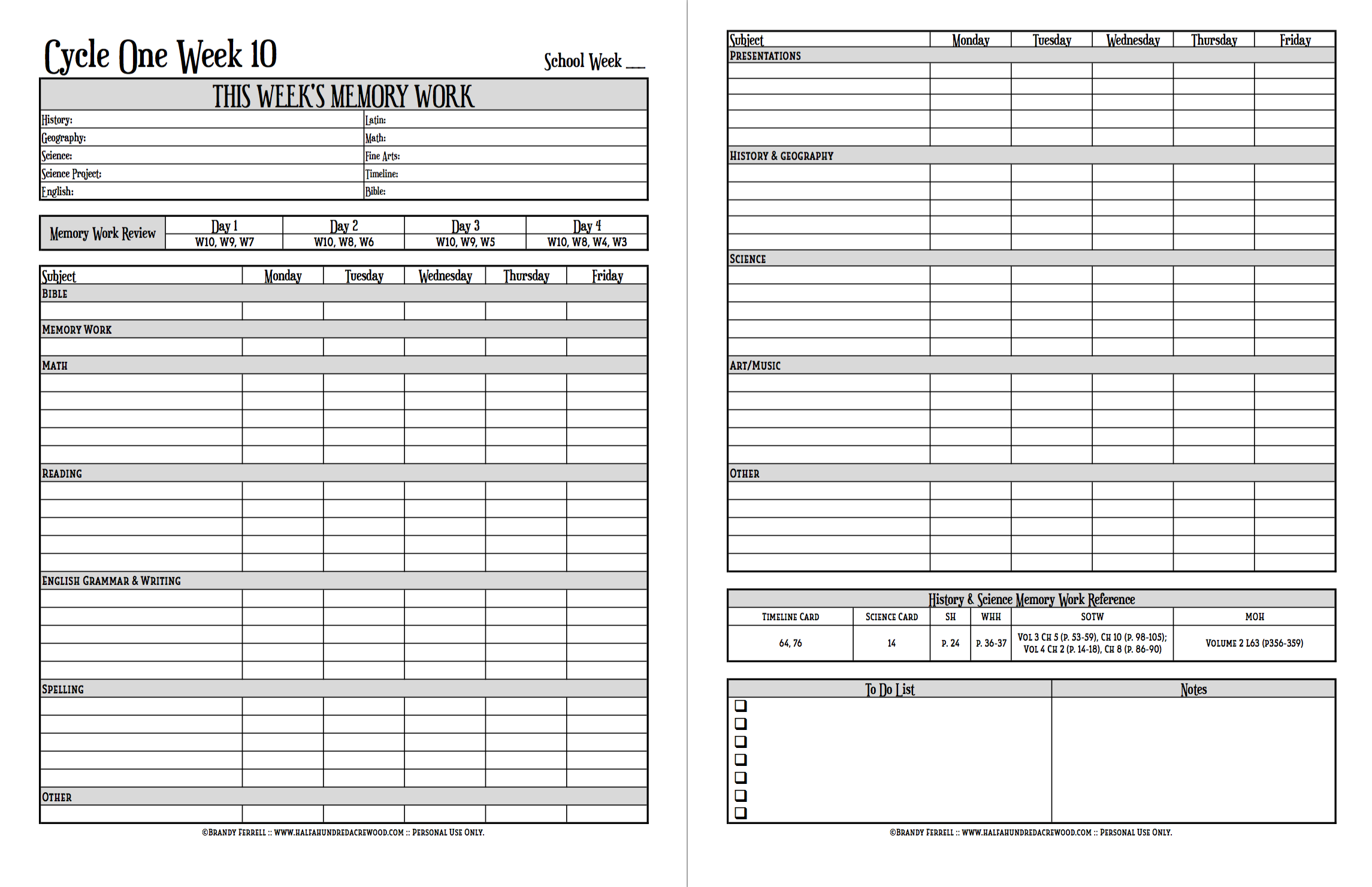 Updated CC Cycle 1 Planner with Booklists & Correlations! : Half a ...