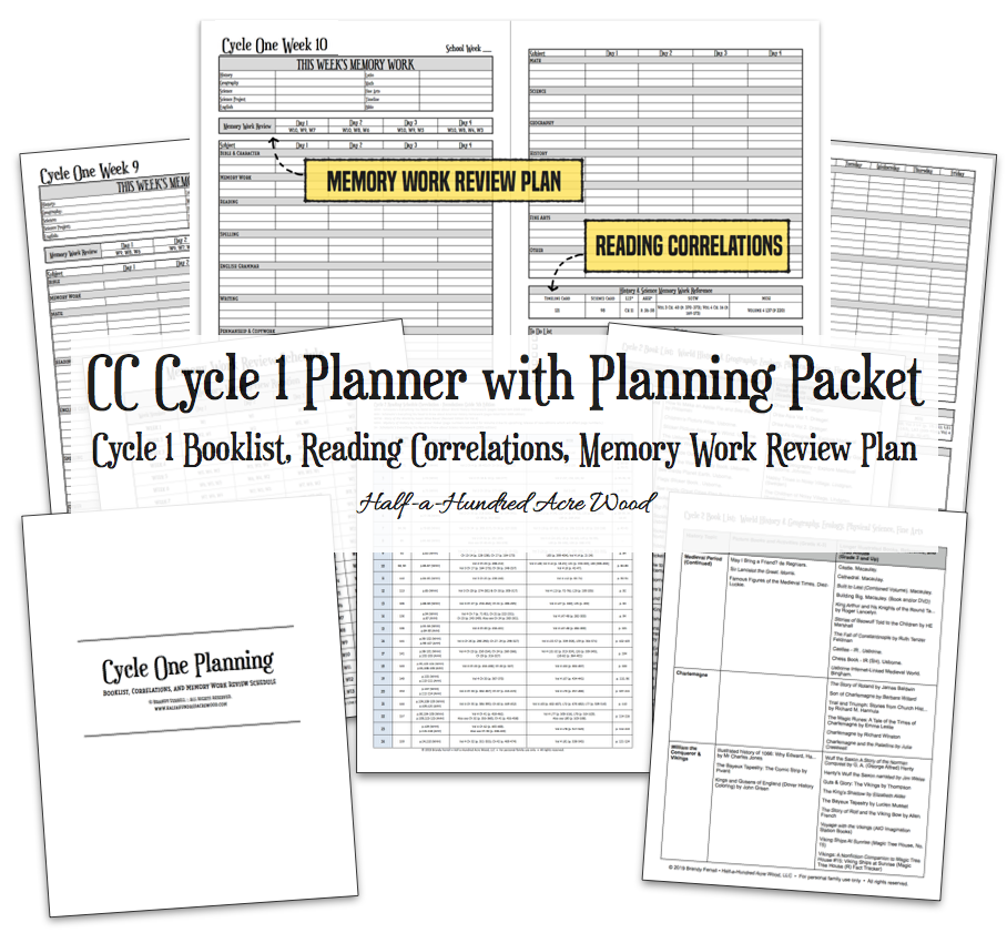 Updated CC Cycle 1 Planner with Booklists & Correlations! : Half a ...