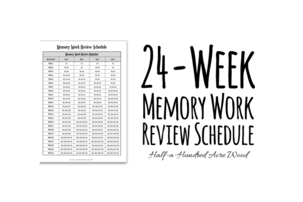 Memory Work Review Schedule : Half a Hundred Acre Wood