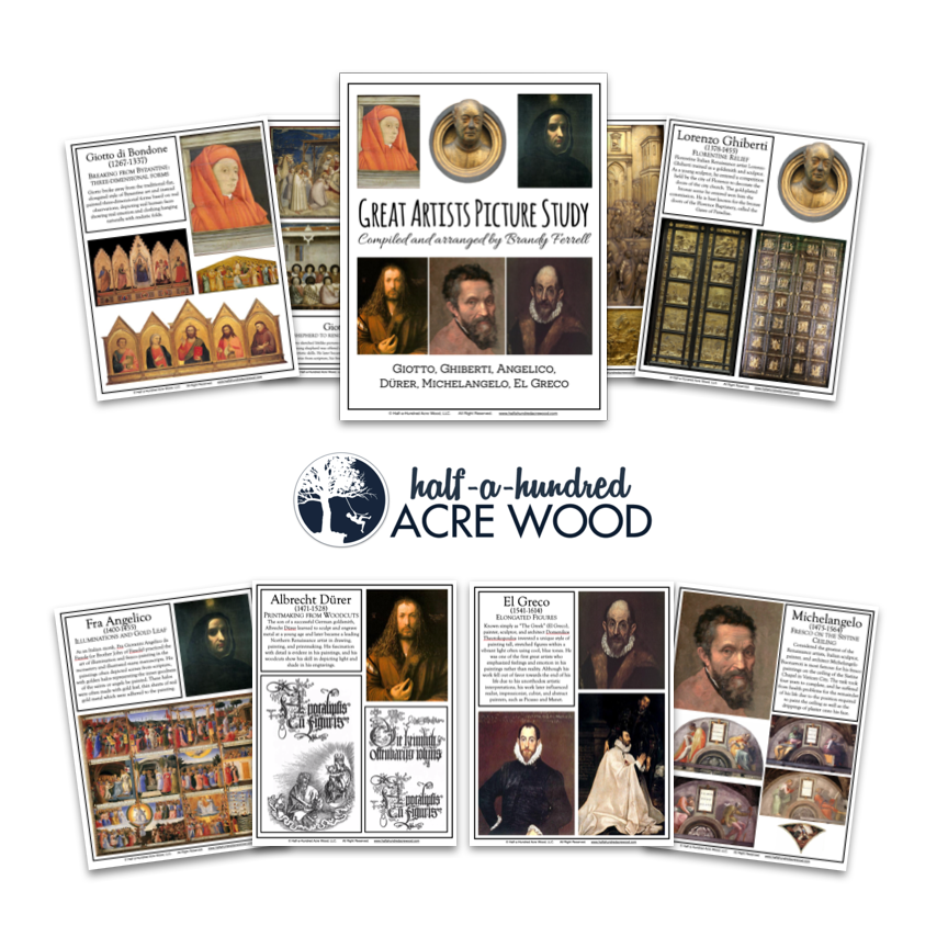 Renaissance Great Artists Picture Study & Art Project Ideas : Half a ...