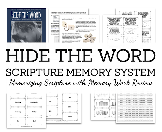 Hide the Word Scripture Memory Work System : Half a Hundred Acre Wood